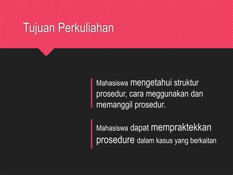 Procedure Dalam Pemrograman PPTX