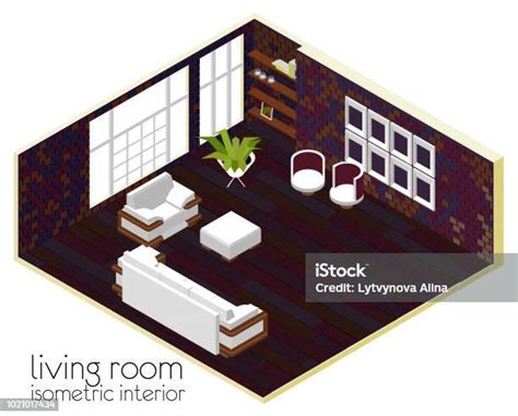 거실 소파 안락의 자 로프트 스타일에서의 인테리어 아이소메트릭 3d 0명에 대한 스톡 벡터 아트 및 기타 이미지 0명 3차원 형태 가구 Istock