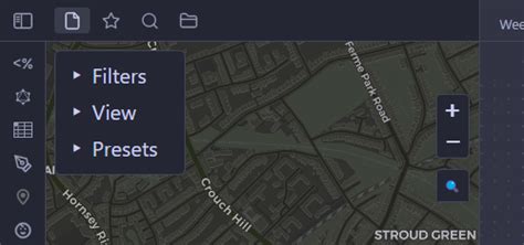 show on map opens map view in left sidebar removes the files icon