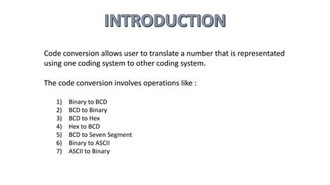 Code Conversion In 8085 Microprocessor Pptx Programming Languages Computing