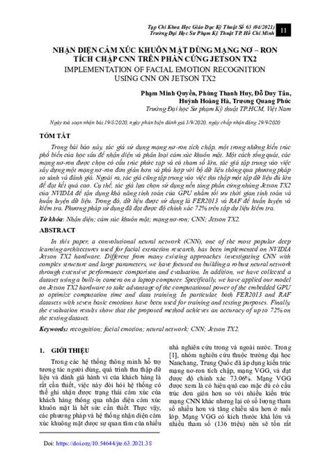 Pdf Implementation Of Facial Emotion Recognition Using Cnn On Jetson Tx2