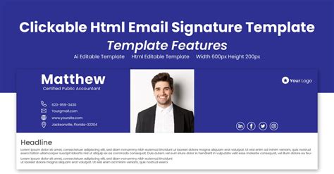 Clickable Html Signature Design Email Template