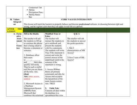 Comp Programming Lesson Plan Example Part Docx