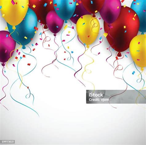 Отпразднуйте Красочный Фон С Воздушными Шарами — стоковая векторная графика и другие изображения