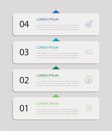 4 Data Infographics Rectangle Tab Layout Template Illustration Business