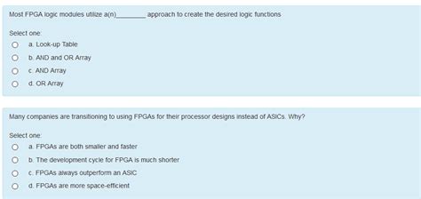Solved Most FPGA Logic Modules Utilize An Approach To Chegg