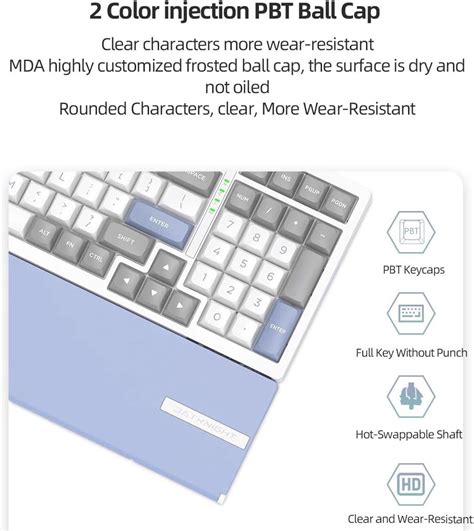 Mechanical Keyboard Wireless 99Key Bluetooth 2 4G Wired USB C Hot Swappable Wireless Gaming