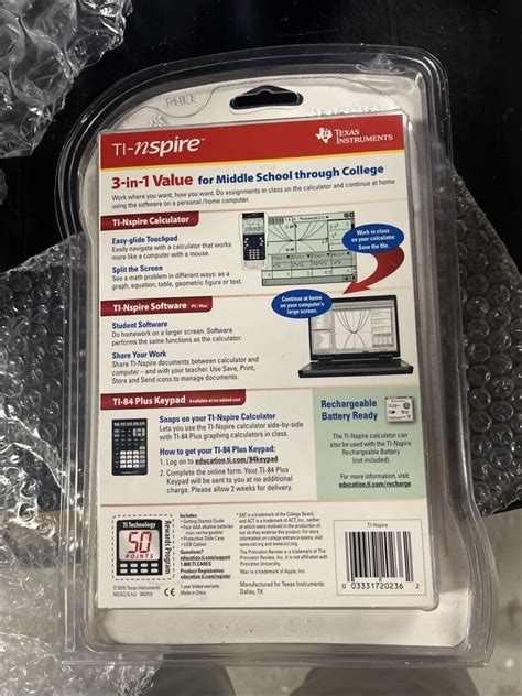 Texas Instruments Ti Nspire Graphing Calculator With Touchpad 33317202362 Ebay