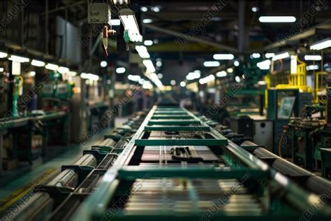 Empty Assembly Line Moving Through Industrial Factory