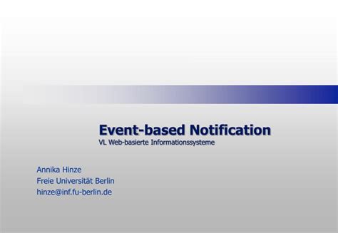 Ppt Event Based Notification Vl Web Basierte Informationssysteme