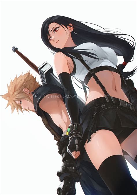 Tifa Lockhart And Cloud Strife Final Fantasy And More Drawn By Spykeee Danbooru
