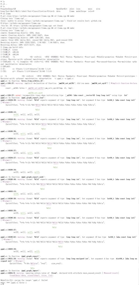 使用llama cpp量化部署时编译过程Step 克隆和编译llama cpp遇到的问题 Issue ymcui Chinese LLaMA Alpaca