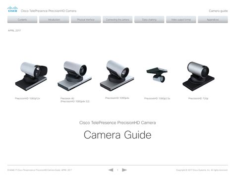 Cisco Telepresence Precisionhd 1080p 720p Camera Guide Docslib