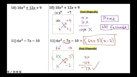 3 3 Factoring Quadratic Expressions Part 2 Youtube