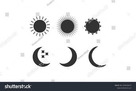 Sun Moon Vector Set Design Modern Stock Vector Royalty Free