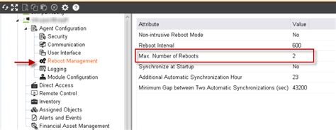 client management reboot management and increase or adjust max reboot