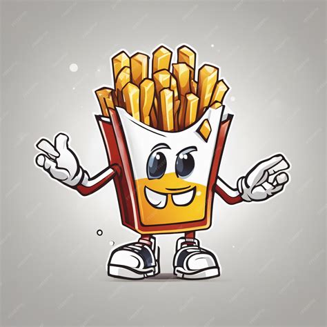 Premium Photo A Cartoon Character With French Fry