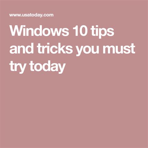 Windows 10 Tips And Tricks Artofit