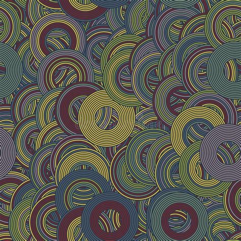 Seamless Concentric Circle In Retro Colors Surface Pattern Design For Print Stock Illustration