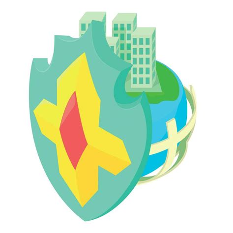 Crusader Shield Icon Isometric Vector Crusader Shield On Globe Grid