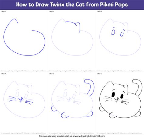 How To Draw Twinx The Cat From Pikmi Pops Pikmi Pops Step By Step