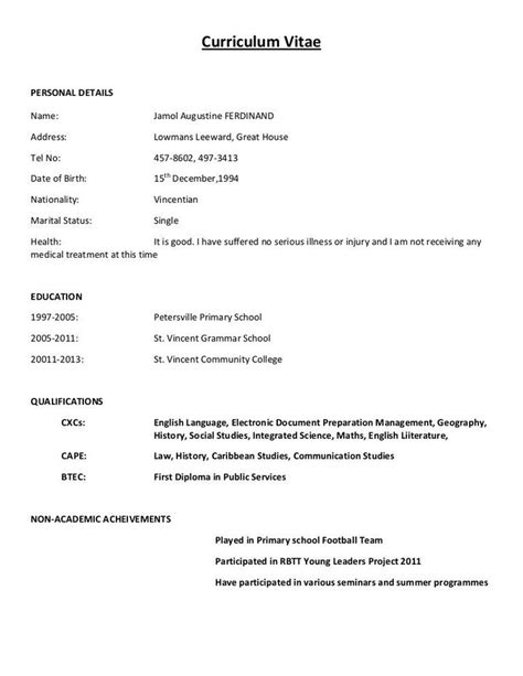 Format For Curriculum Vitae Awesome Curriculum Vitae Sample Format Desain Cv Kutipan