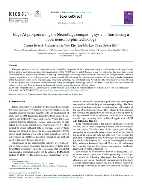 Pdf Edge Ai Prospect Using The Neuroedge Computing System Introducing A Novel Neuromorphic