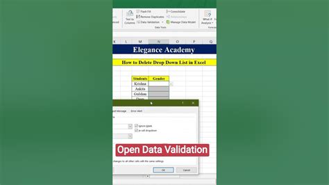 How To Remove Drop Down List Excel Msexcel Shortsvideo Shorts