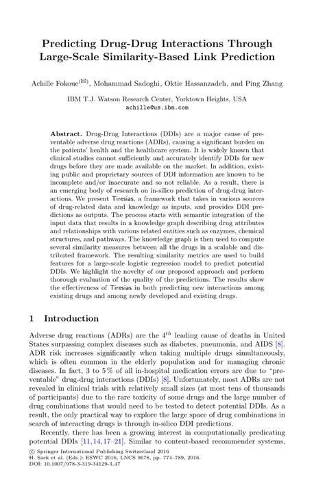 Pdf Predicting Drug Drug Interactions Through Large Scale Similarity Based Link Prediction