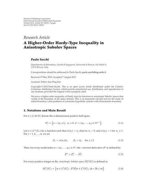 Pdf A Higher Order Hardy Type Inequality In Anisotropic Sobolev Spaces
