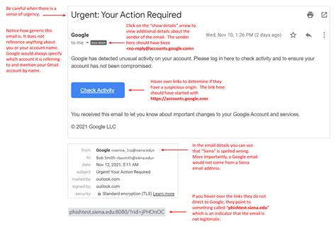 FSA Google Phishing Response Siena College