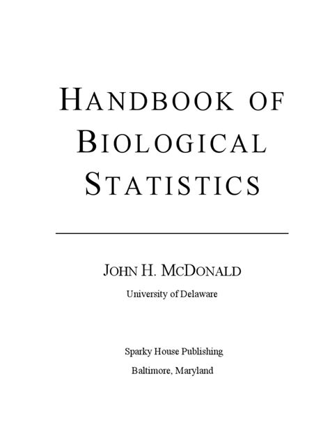 Handbook Biological Statistic Pdf Type I And Type Ii Errors Statistical Significance