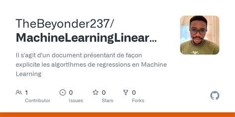 Github Thebeyonder237machinelearninglinearregression Il Sagit Dun