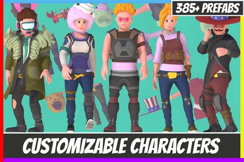 Customizable 3d Fun Characters Vol 1 3d Humanoids Unity Asset Store