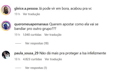 Fãs De Isabelle Atacam Cunhã No Insta Já Pode Vir Embora Acabou Pra Você Expresso Am