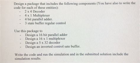 Solved Design A Package That Includes The Following