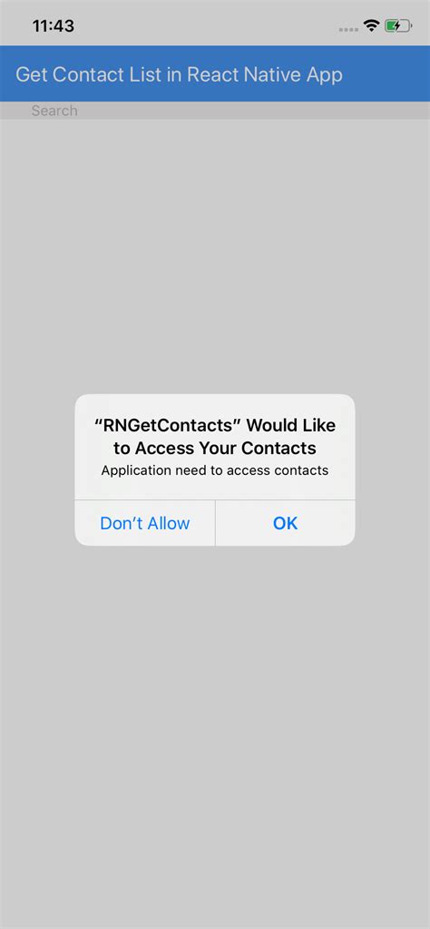 Access Devices Contact List In React Native App About React
