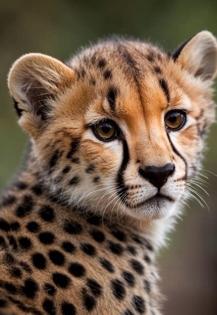 Premium Photo Close Up Portrait Of Cheetah Cub