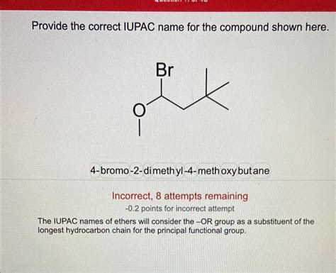 Solved Provide The Correct Iupac Name For The Compound Shown