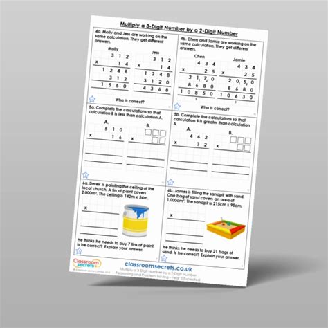 year 5 multiply a 3 digit number by a 2 digit number reasoning and