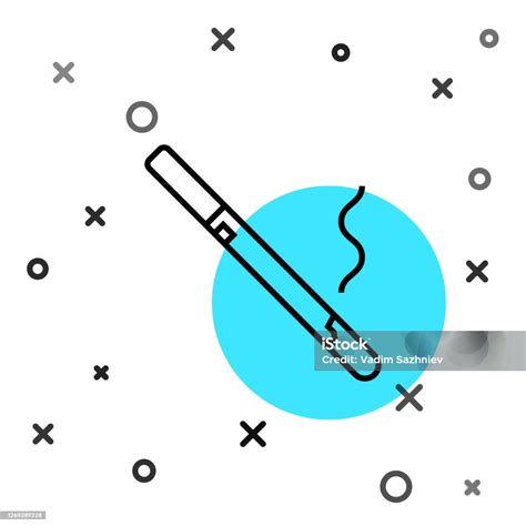 흰색 배경에 격리 된 검은 줄 담배 아이콘 담배 표지판 흡연 기호 임의동적 모양 벡터 일러스트레이션 개념에 대한 스톡 벡터 아트