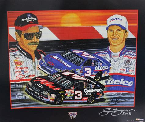 Dale Earnhardt 1998 And Dale Earnhardt Jr Rising Son Autographed By