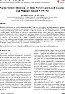 Opportunistic Routing For Time Variety And Load Balance Over Wireless Sensor Networks