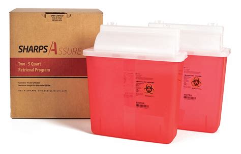 Sharps Assure 5 Qt 2 Count Sharps Container 426c38sa5qu2 Grainger