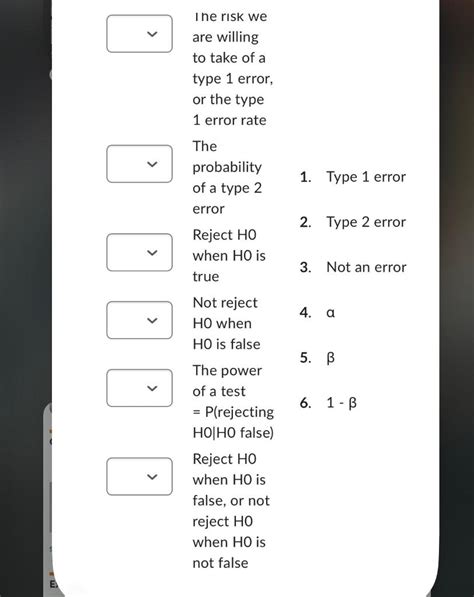 Solved Ine Risk We Are Willing To Take Of A Type 1 Error Or Chegg Com