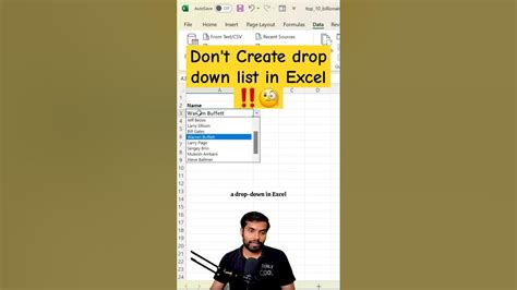 Stop Making Drop Downs This Way Common Excel Mistake Shorts Excel