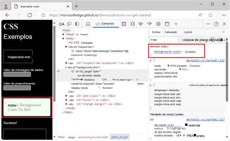 Introdução à Exibição E Alteração Do Css Microsoft Edge Developer