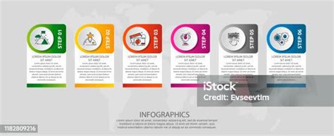 벡터 현대 인포 그래픽 플랫 템플릿 원 6 다이어그램 그래프 프리젠 테이션에 대한 3d 라벨 6 가지 옵션이있는 비즈니스 개념 콘텐츠에 대한 빈 공간 단계 타임 라인 워크