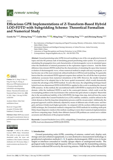 Pdf Efficacious Gpr Implementations Of Z Transform Based Hybrid Lod Fdtd With Subgridding