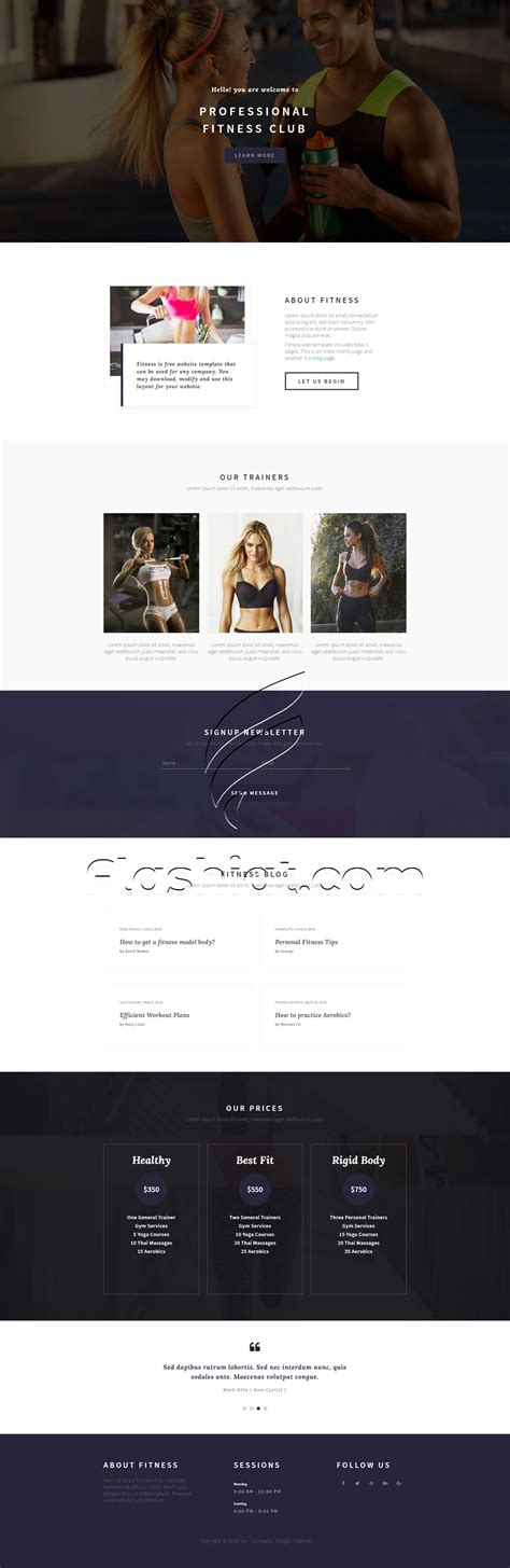 fitness free html5 and css template flashiat